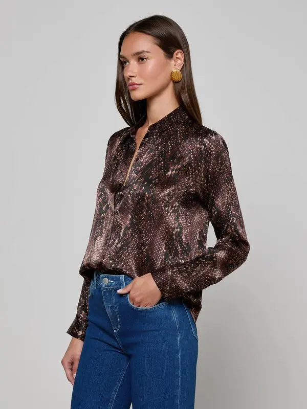 L'Agence Tyler Printed Silk Blouse