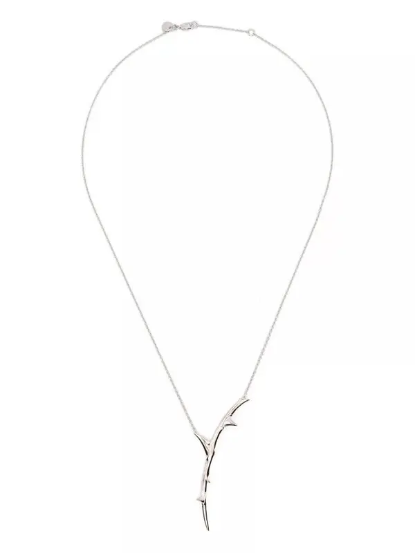 SHAUN LEANE Rose Thorn Single Drop Pendant Necklace - Silver