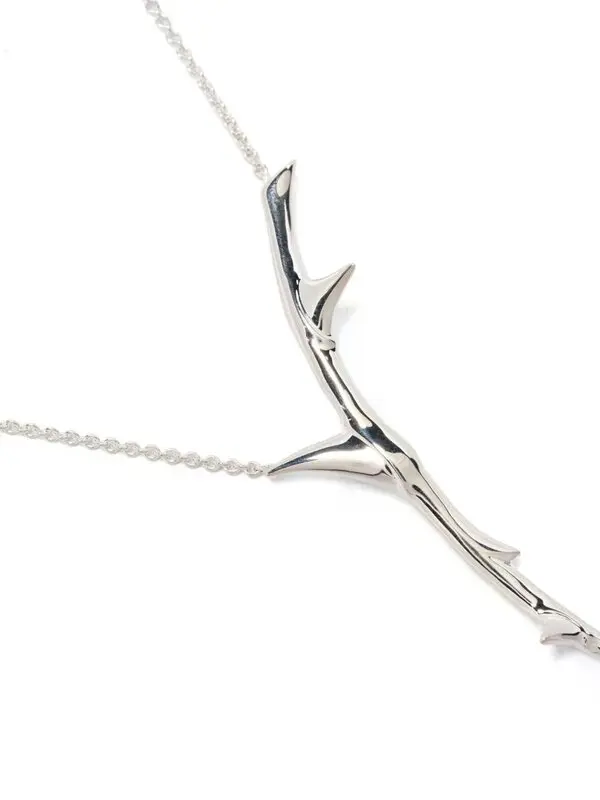 SHAUN LEANE Rose Thorn Single Drop Pendant Necklace - Silver