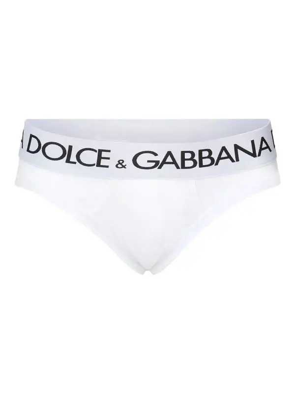 Dolce & Gabbana Logo-waistband Briefs - White