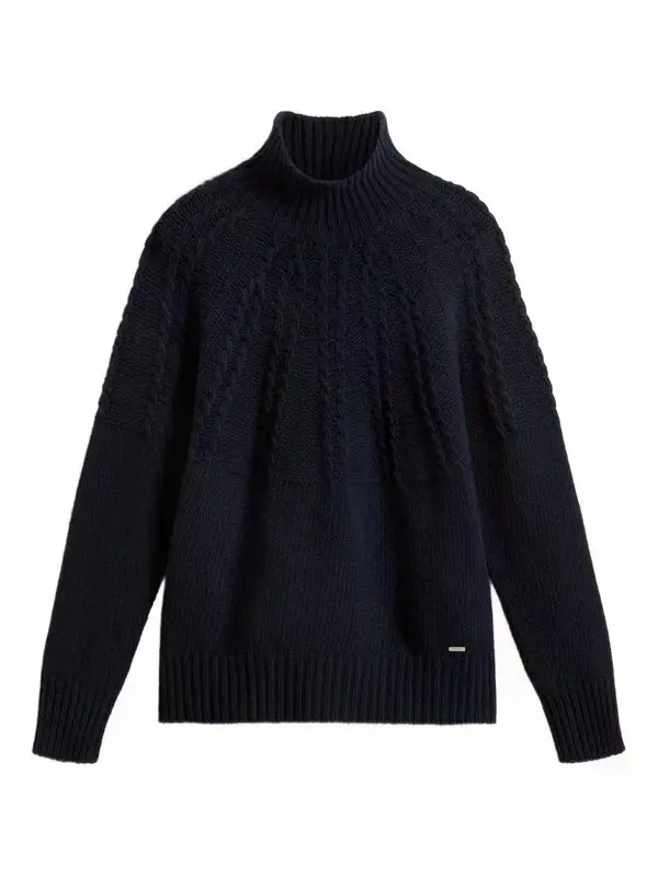 Woolrich Cable-knit Turtleneck Jumper - Blue