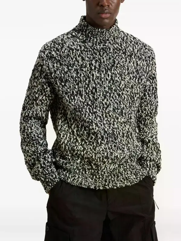 Woolrich High-neck Speckled Wool Sweater