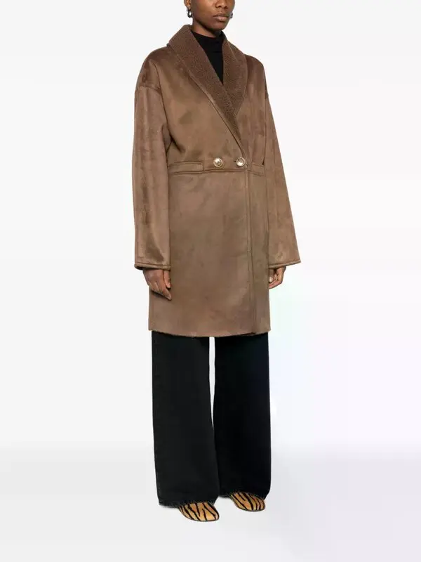 BETTA CORRADI Double-breasted Fleece-lined Coat