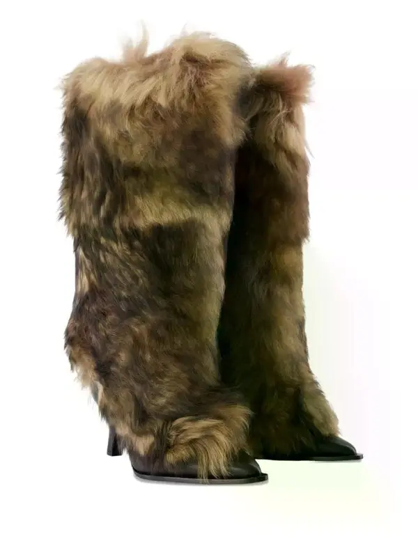 UGG X Ambush Fur Heeled Boots - Brown