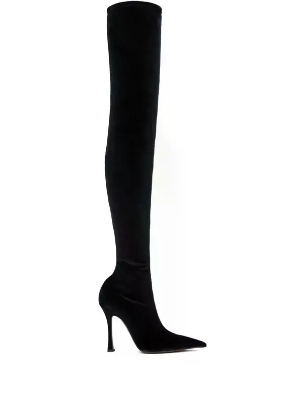 Roberto Cavalli Satin Thigh-high Boots