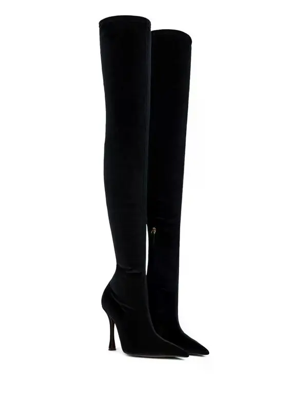 Roberto Cavalli Satin Thigh-high Boots