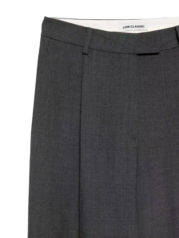 LOW CLASSIC Pleated Tailored Trousers - Grey