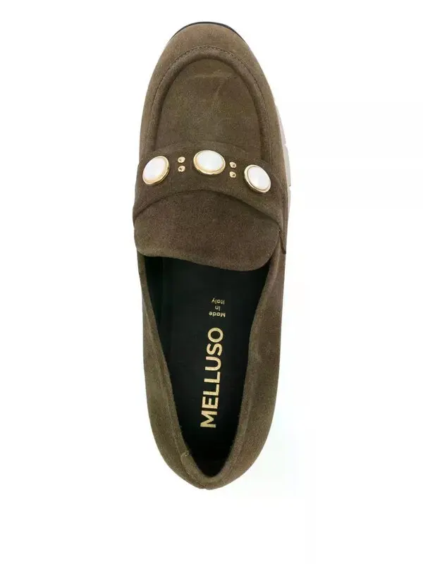 MELLUSO Pearl-embellished Loafers