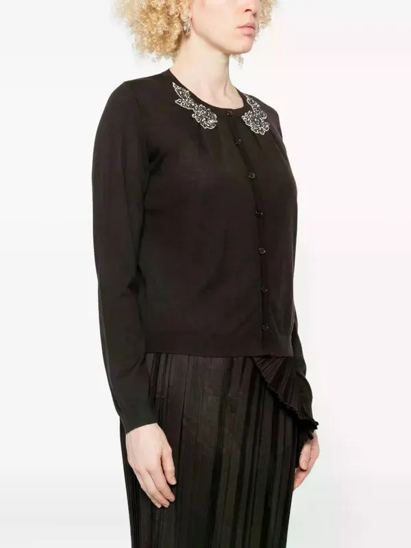 Liviana Conti Embellished Collar Cardigan