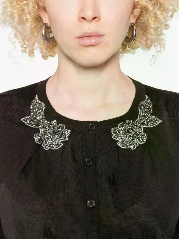 Liviana Conti Embellished Collar Cardigan