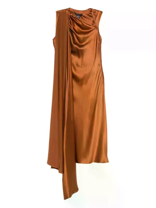 Max Mara Draped Silk Midi Dress