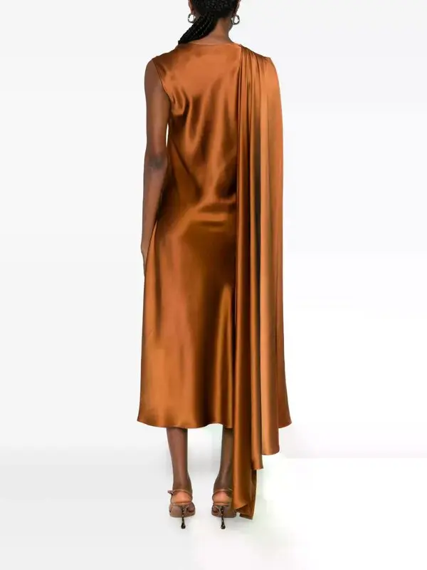Max Mara Draped Silk Midi Dress