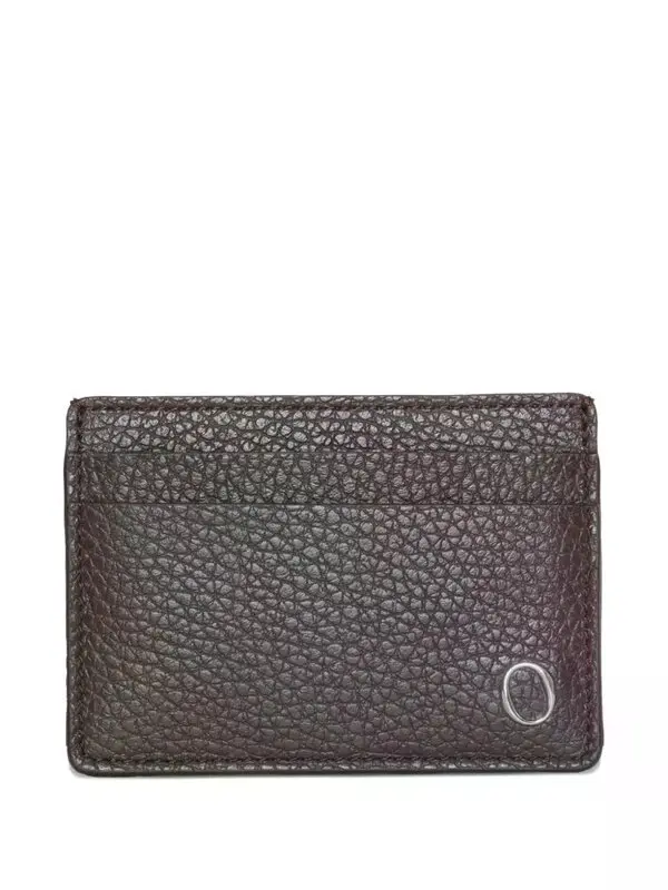 ORTIGNI Hammered-leather Logo Cardholder - Brown
