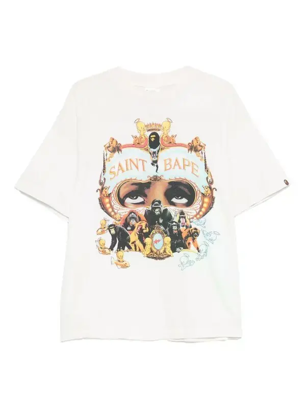SAINT MXXXXXX X A Bathing Ape® Generation Graphic-print T-shirt - White