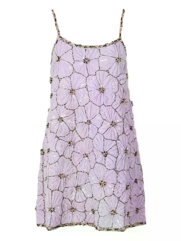 open lace back dress Strapless feather-embellished mini dress in Lilac