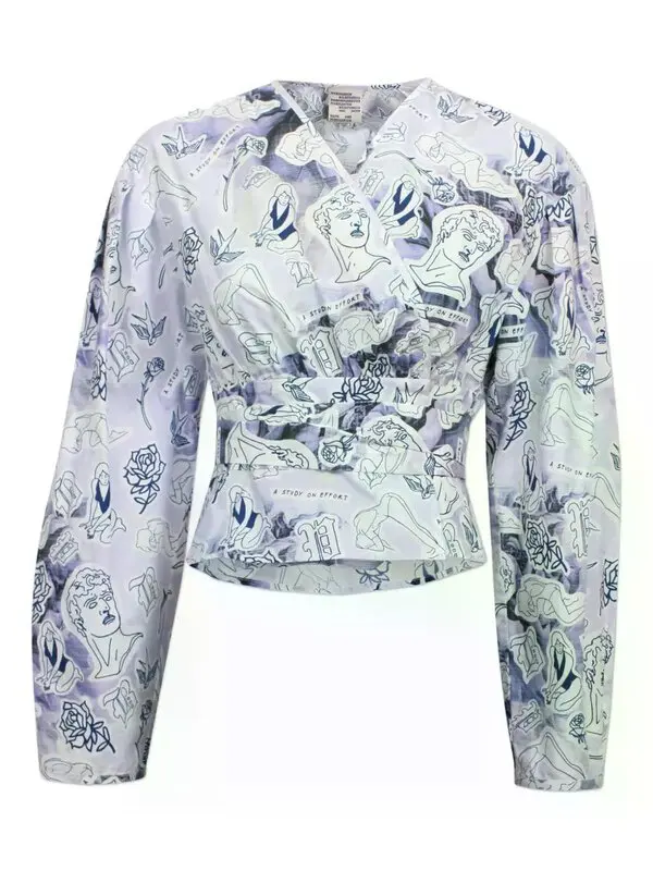 Baum Und Pferdgarten Graphic-print Wrap Blouse