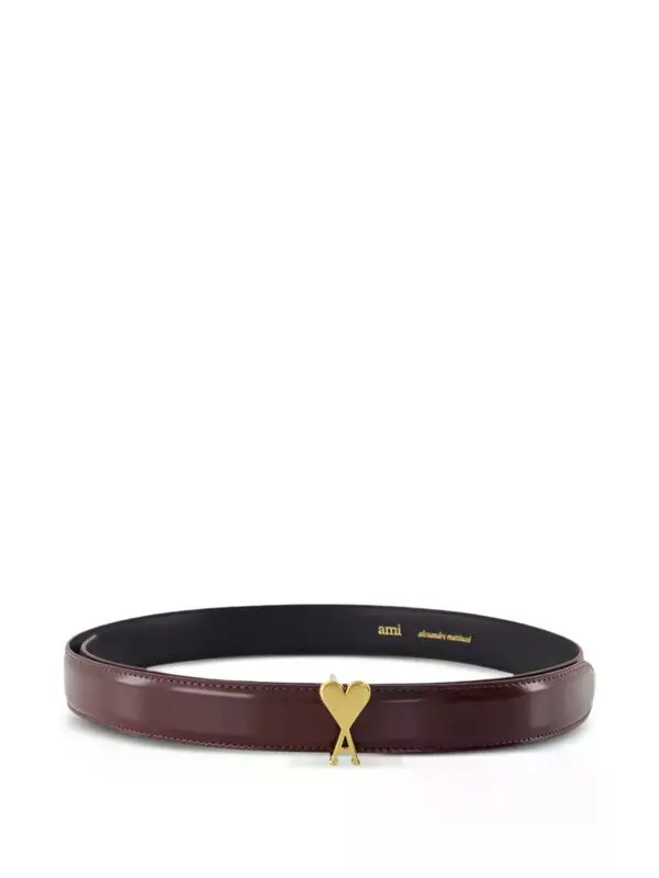 Ami Logo-buckle Belt - Brown