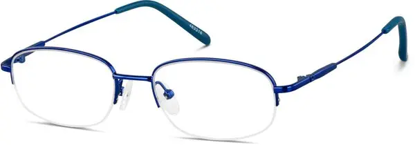 Zenni Classic Oval Half Rim Eyeglasses - Blue