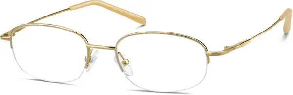 Zenni Classic Oval Half Rim Eyeglasses - Gold