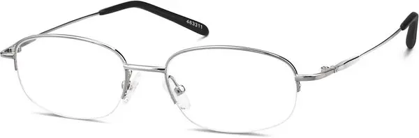 Zenni Classic Oval Half Rim Eyeglasses - Silver