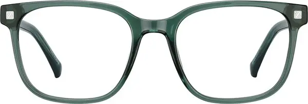 Zenni Square Full Rim Frame With Snap-on Sunlens - Green
