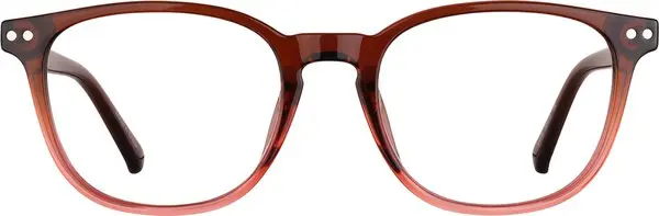 Zenni Square Full Rim Frame With Snap-on Sunlens - Red