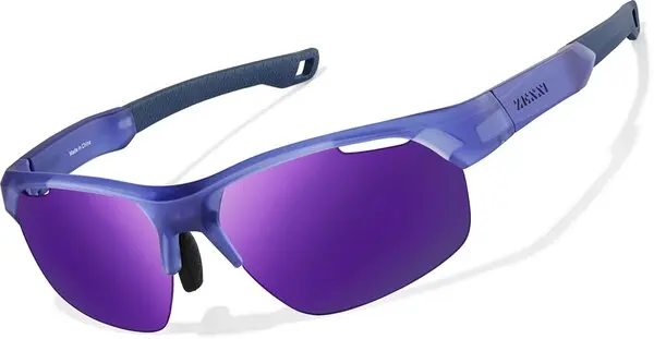 Zenni Wrap-around Half-rim Sunglasses - Purple