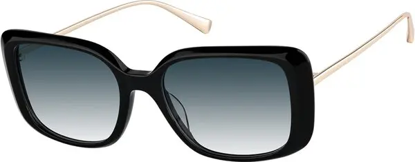 Zenni Vintage Cat-eye Full Rim Frame Sunglasses - Black