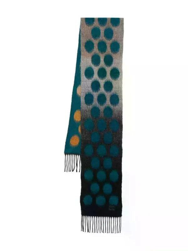 Paul Smith Polka-dot Fringed Scarf - Blue