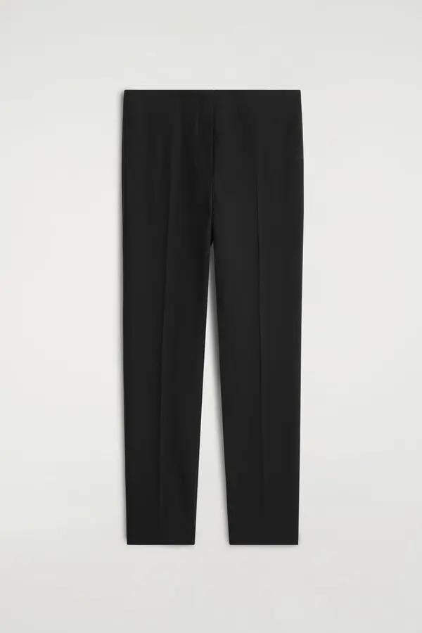 Cos Slim Wool-blend Trousers - Black
