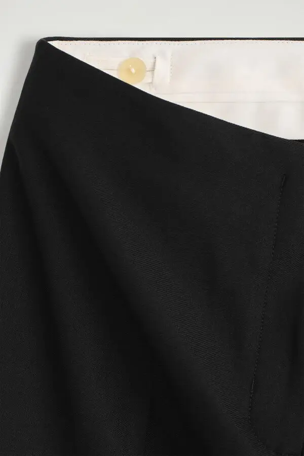 Cos Slim Wool-blend Trousers - Black
