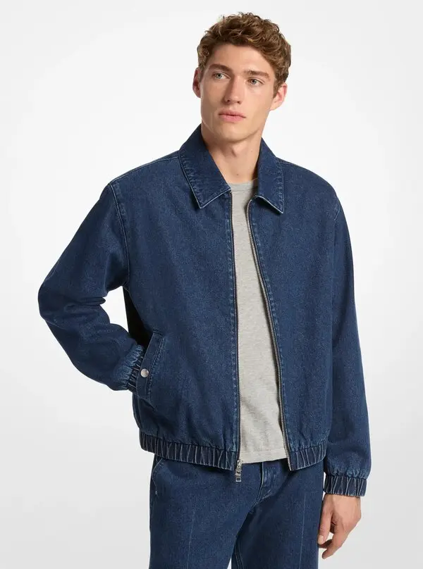 Michael Kors Stretch Denim Shirt Jacket - Blue