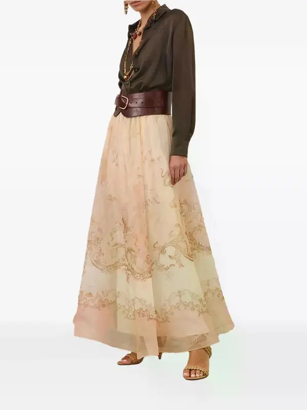 Zimmermann Organza Printed Maxi Skirt
