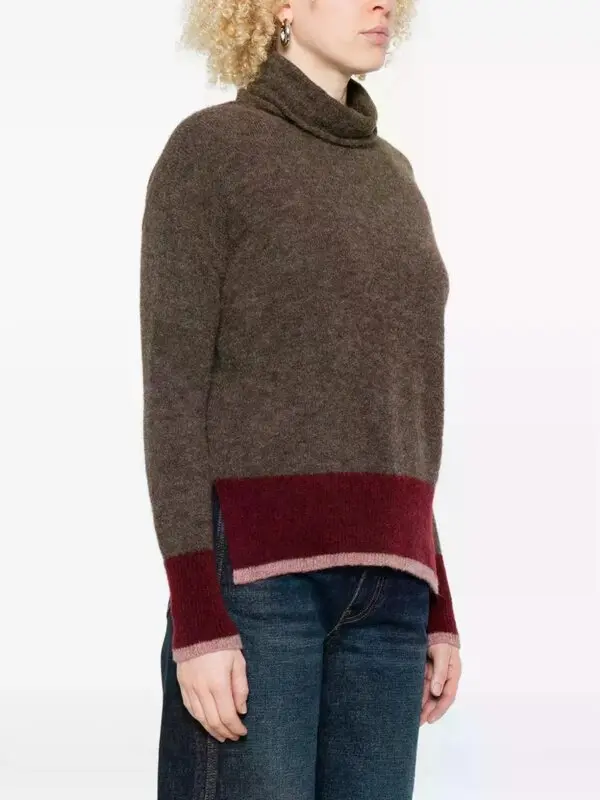 WHYCI Panelled Roll Neck Sweater