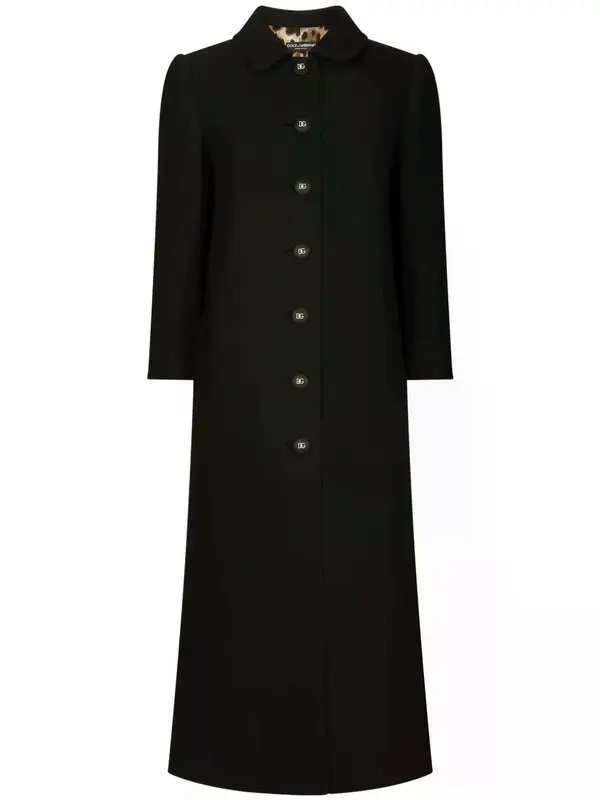 Dolce & Gabbana Logo Button Single-breasted Coat