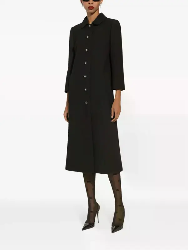 Dolce & Gabbana Logo Button Single-breasted Coat