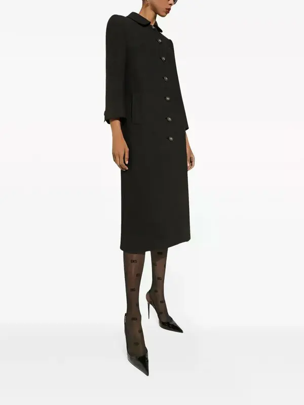 Dolce & Gabbana Logo Button Single-breasted Coat