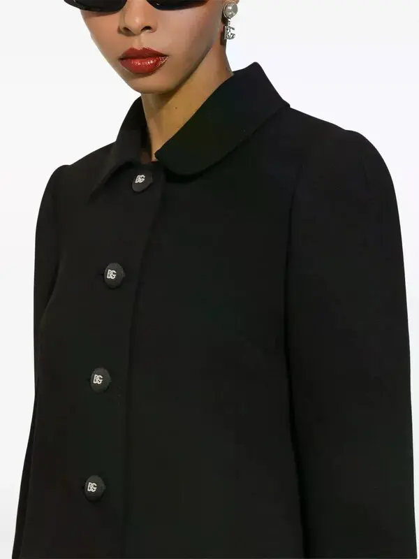 Dolce & Gabbana Logo Button Single-breasted Coat