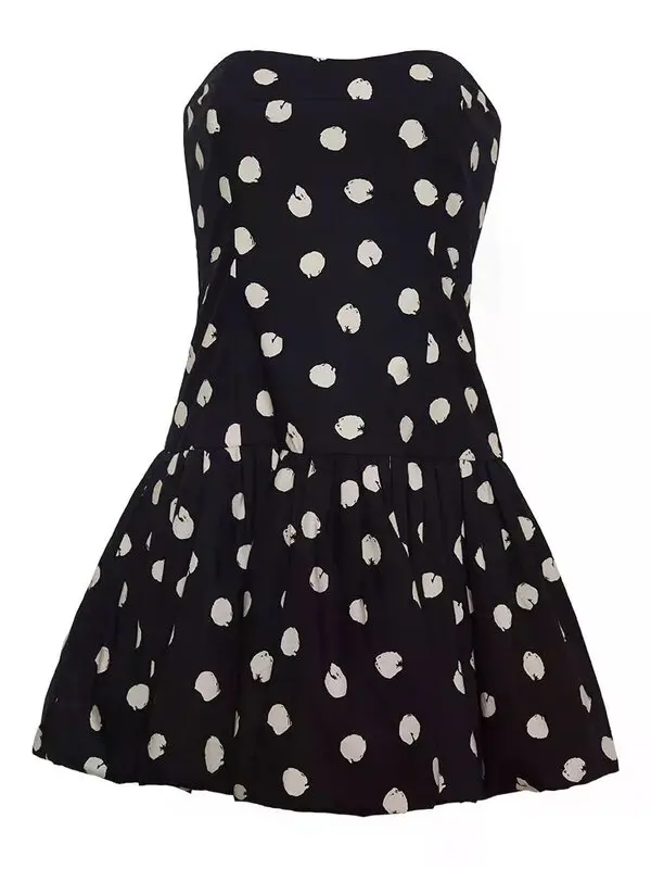 Cara Cara Polka-dot Ruffled Dress - Black