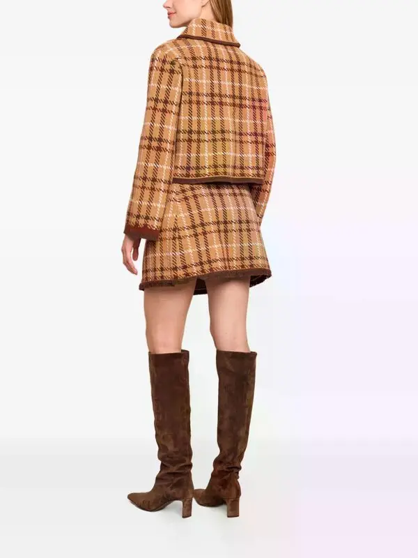 Cara Cara Plaid Mini Skirt - Brown