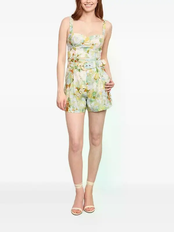 Cara Cara Floral-print Belted Shorts
