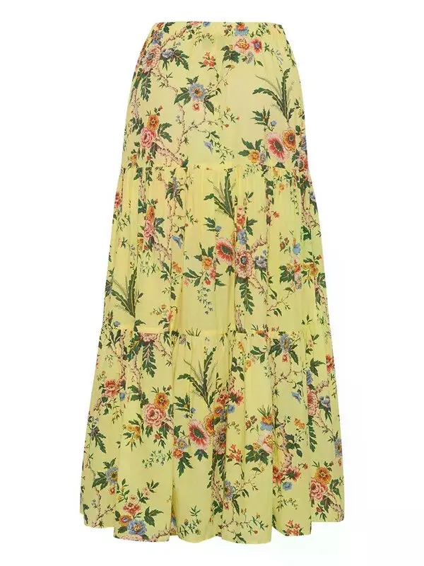 Cara Cara Floral Tiered A-line Skirt