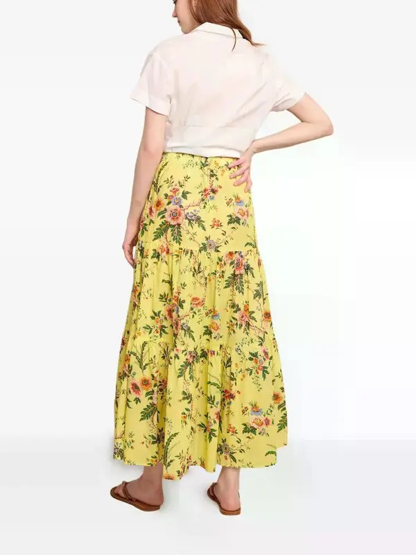 Cara Cara Floral Tiered A-line Skirt