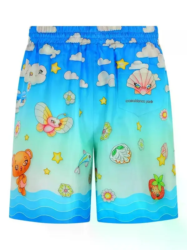 Casablanca Silk Bermuda Shorts - Blue