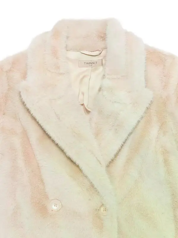 TWINSET Faux Fur Double-breasted Coat