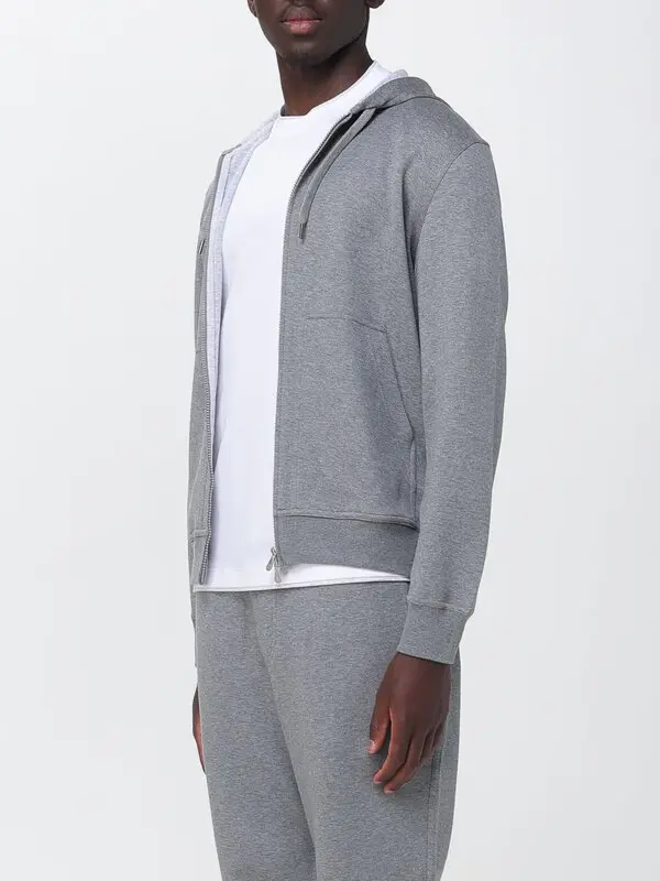 Brunello Cucinelli Full-zip Cotton Hoodie With Drawstring - Grey 1