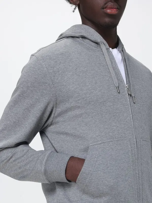 Brunello Cucinelli Full-zip Cotton Hoodie With Drawstring - Grey 1