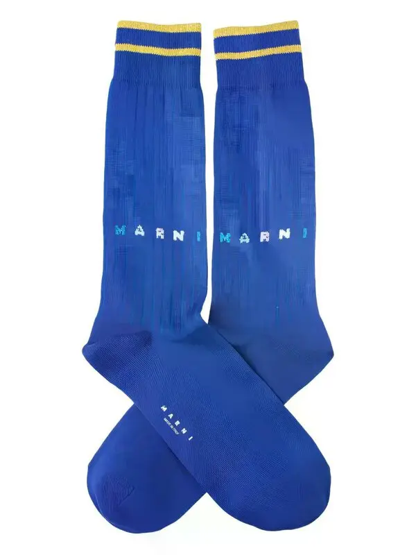 Marni Logo-embroidered Mid-calf Socks