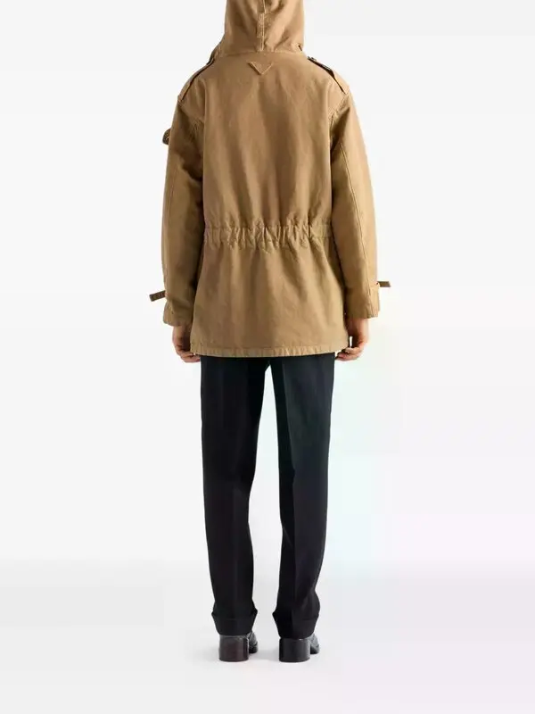 Prada Hooded Shearling-trimmed Parka