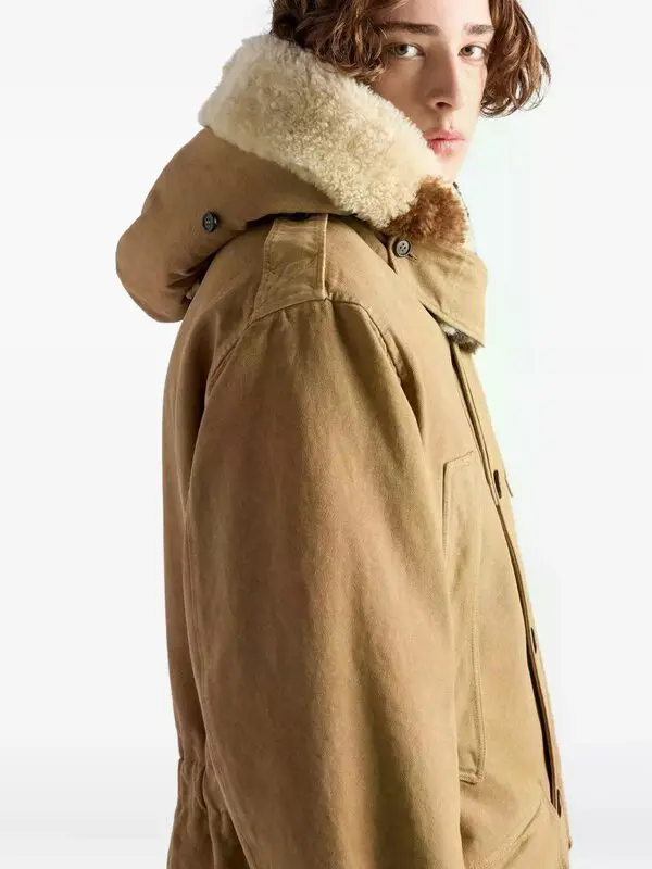 Prada Hooded Shearling-trimmed Parka